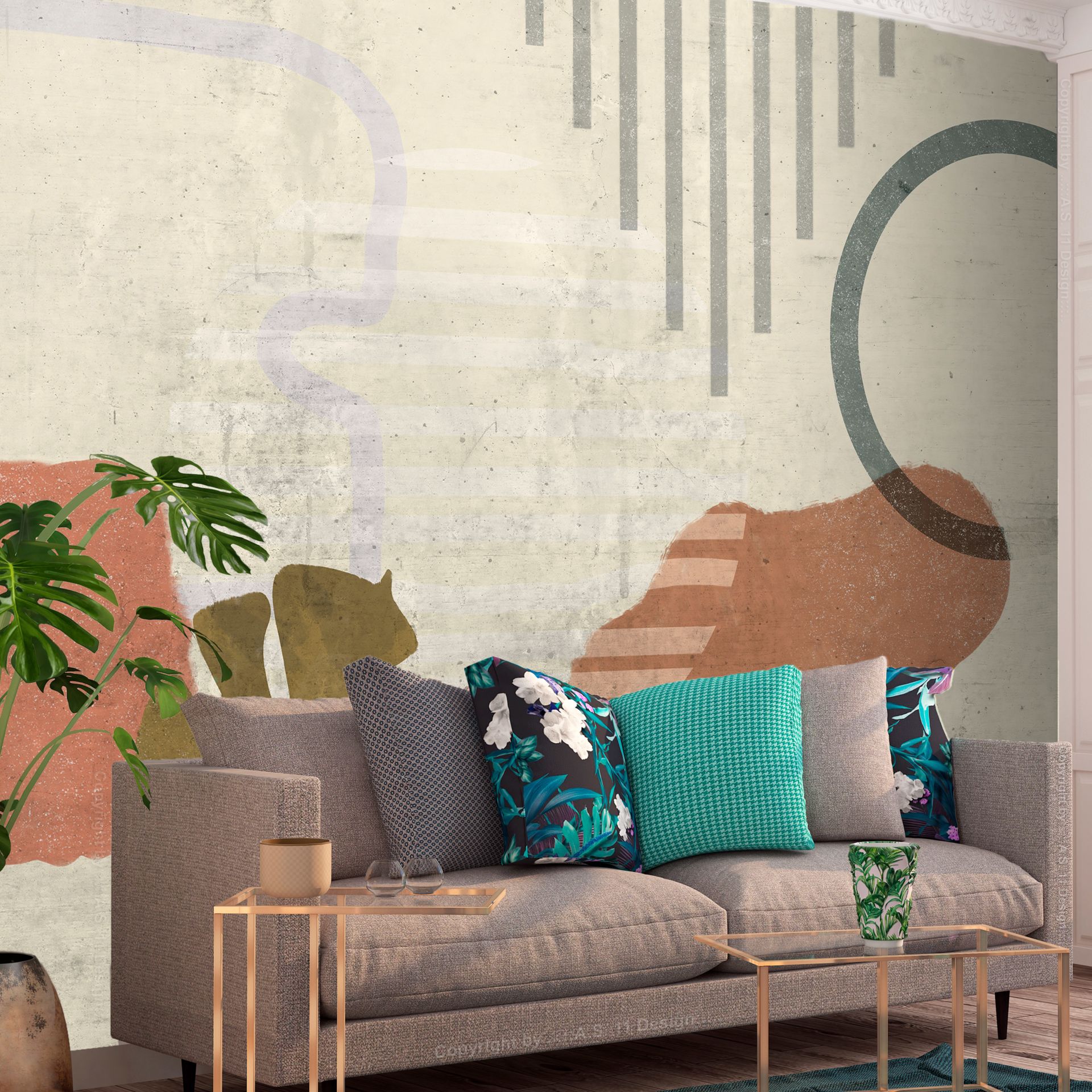 Buy modern wallpaper 'Abstract Landscape' | KunstLoft