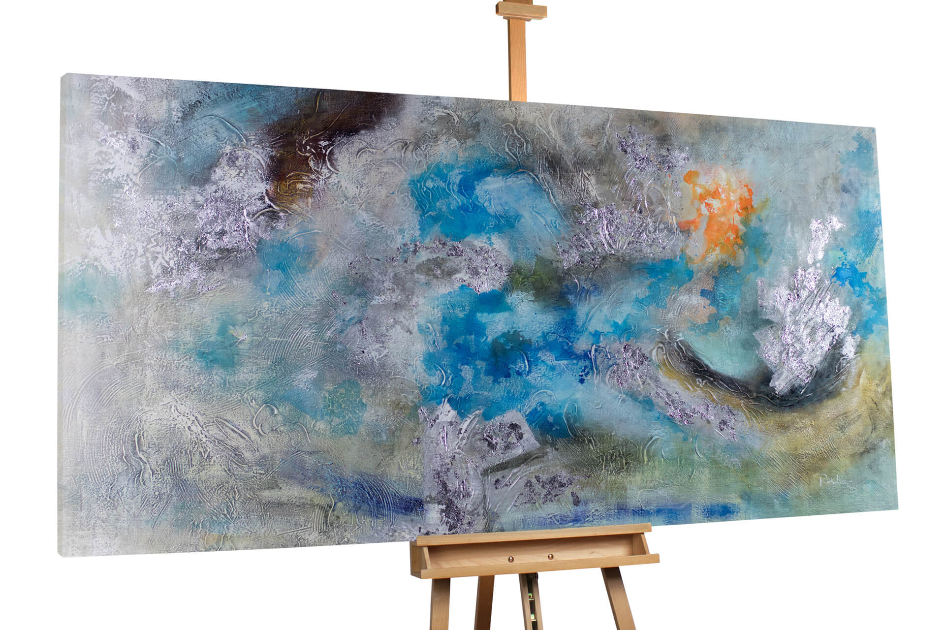 Olieverf schilderij 'Indistinctness' 200x100cm | KunstLoft