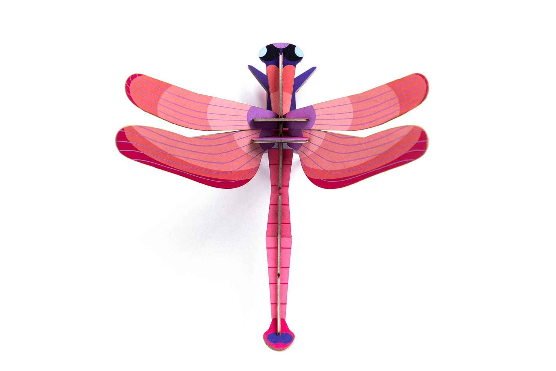 Order wall deco 3d of cardboard 'Ruby Dragonfly' | KunstLoft