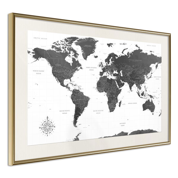 Buy poster 'Monochrome Map' | KunstLoft
