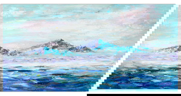 Modernes XXL-Ölgemälde Berge Bunt kaufen | KUNSTLOFT