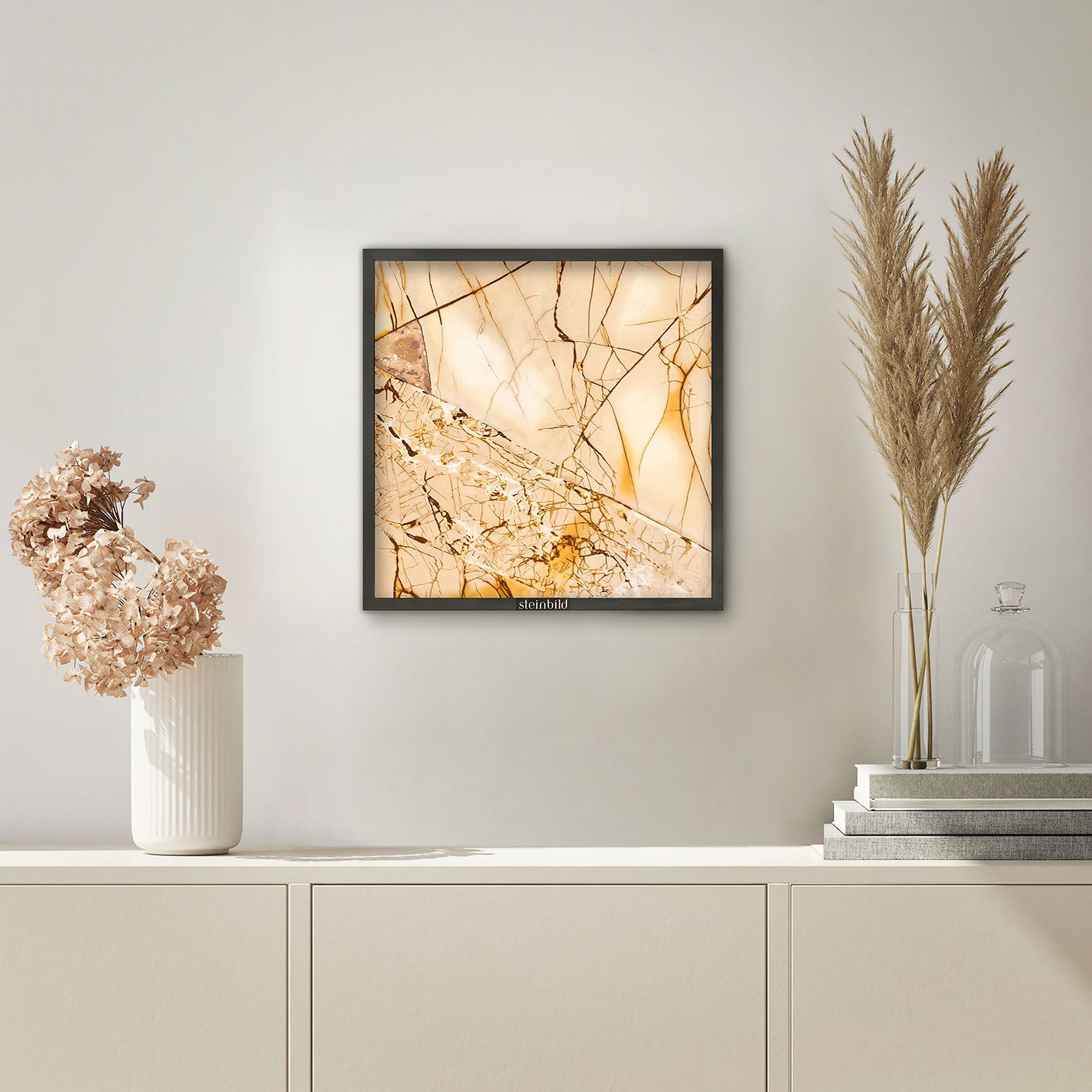 Buy Framed Marble Artworks 'Essential Line Golden' | KunstLoft