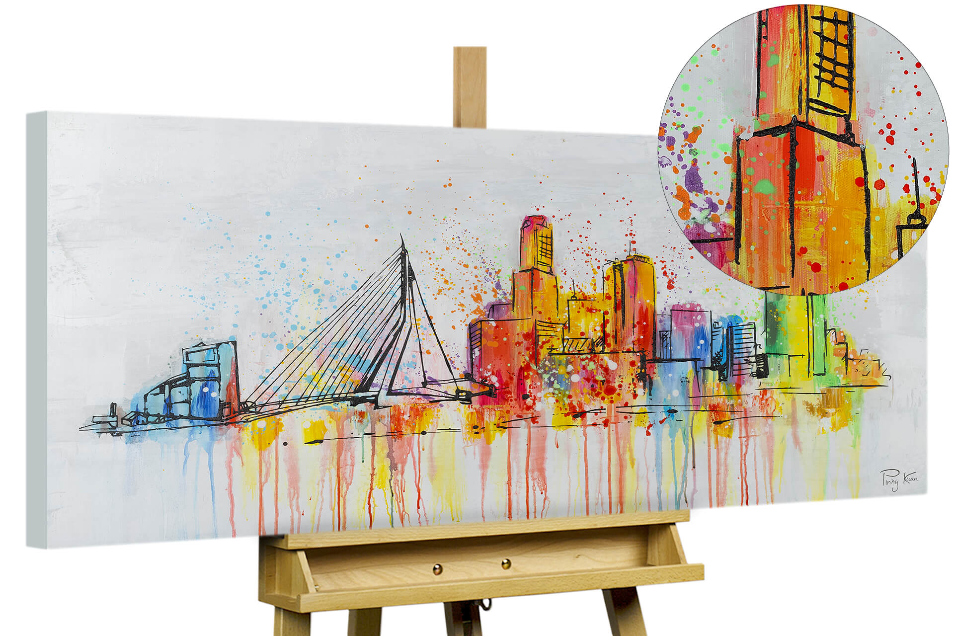 Buy acrylic painting 'Rotterdam Skyline Silhouette' | KUNSTLOFT