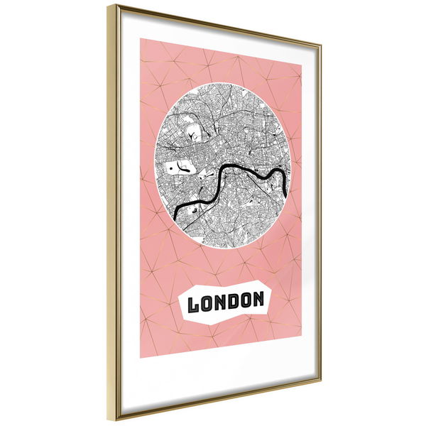 Poster 'City map: London (Pink)' bestellen | KUNSTLOFT
