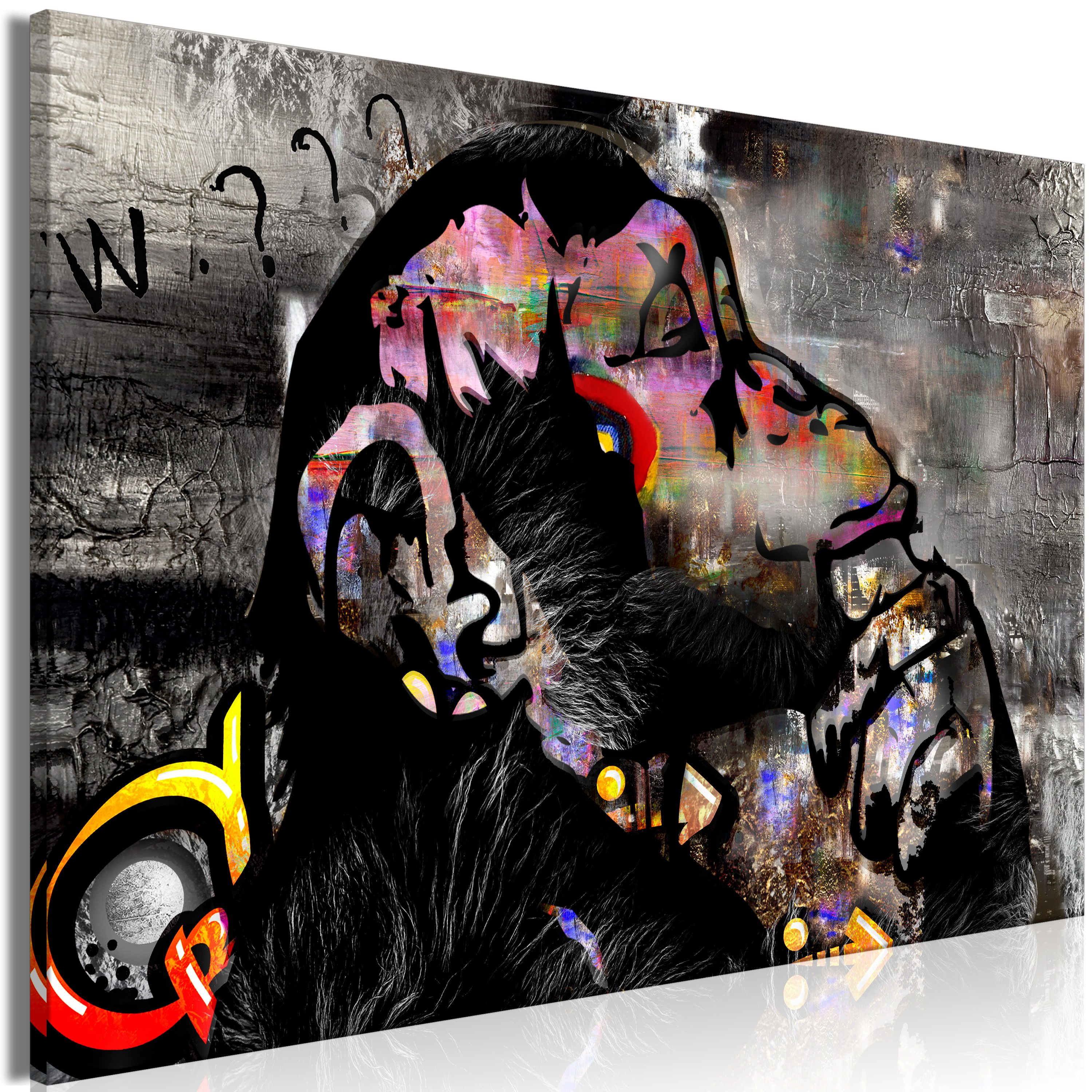 Kunstdruck auf Leinwand 'Pensive Monkey Wide' kaufen | KUNSTLOFT