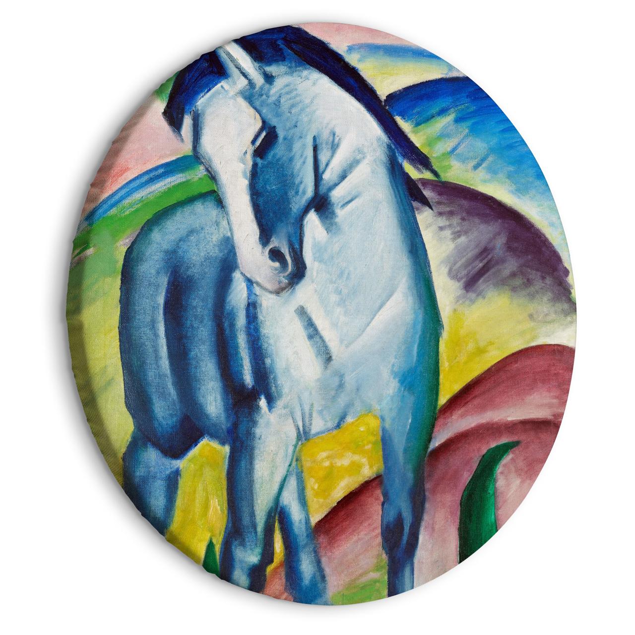 Quadro rotondo 'Marc's Blue Horse' comprare | KunstLoft