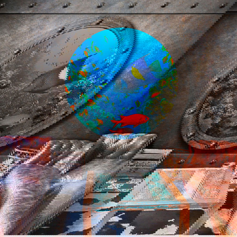 Order modern wallpaper 'Submarine Window' | KUNSTLOFT