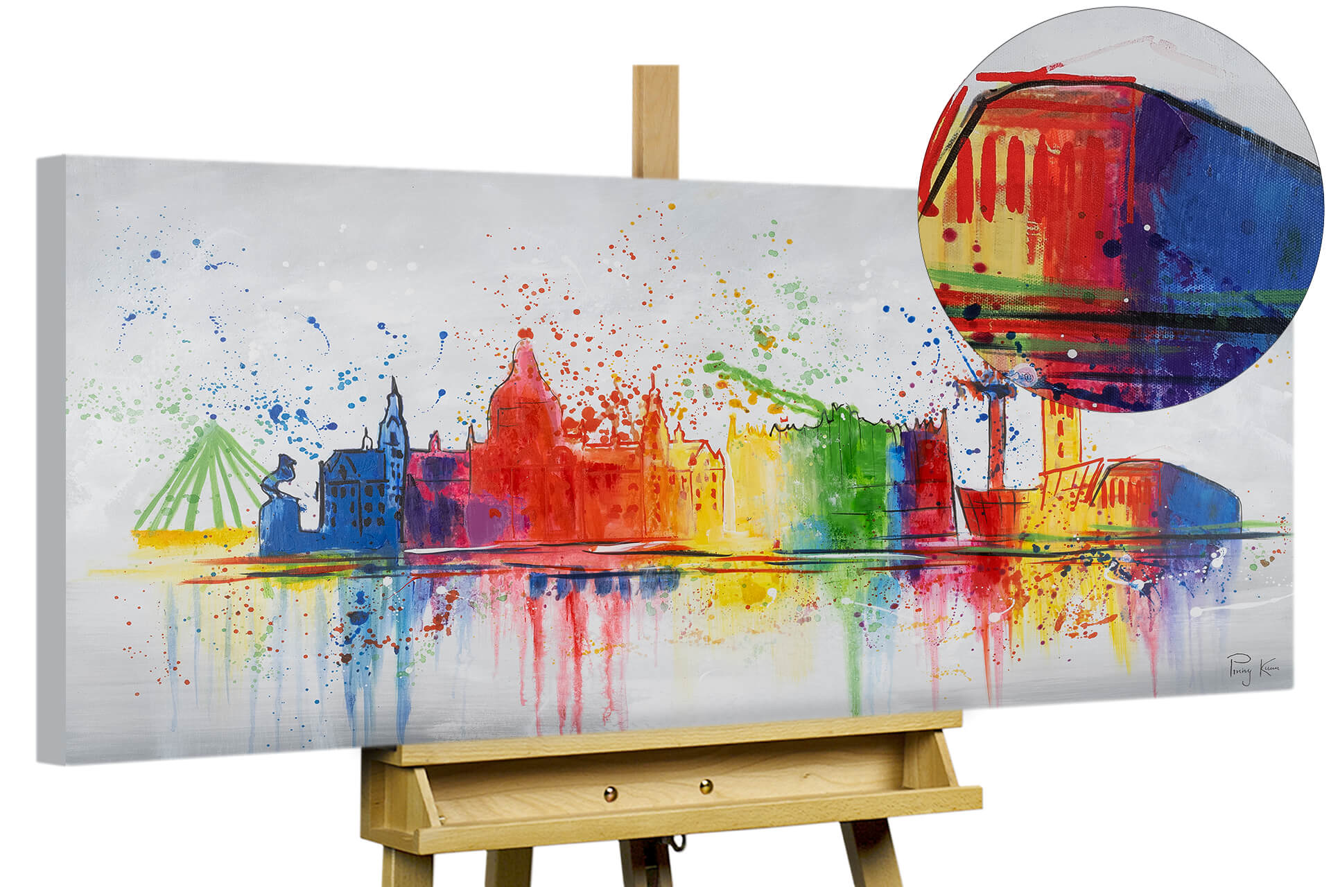 Order acrylic painting 'Hanover Skyline Silhouette' | KUNSTLOFT