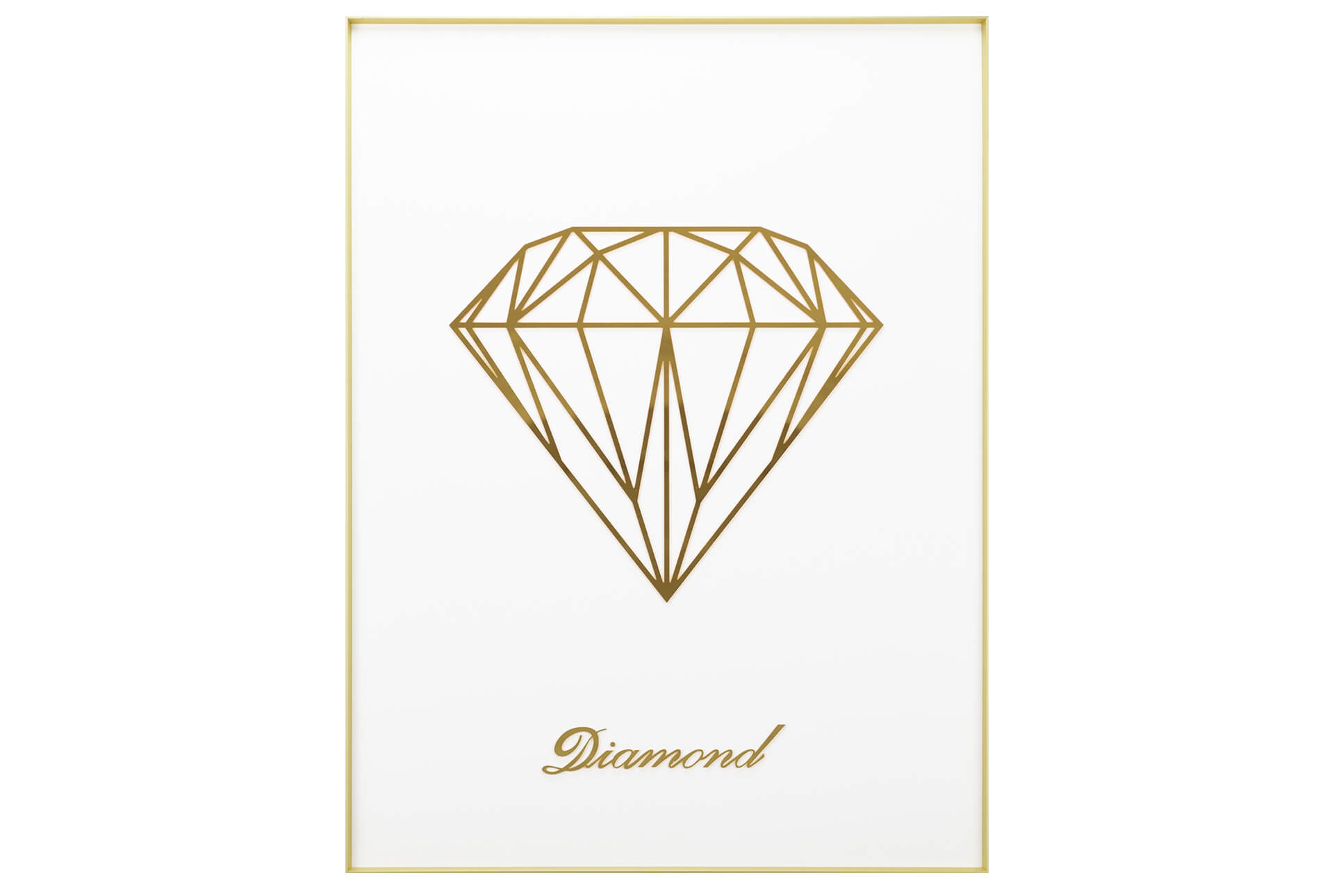 Descubra quadro de acrílico 3D 'Golden Diamond' | KUNSTLOFT