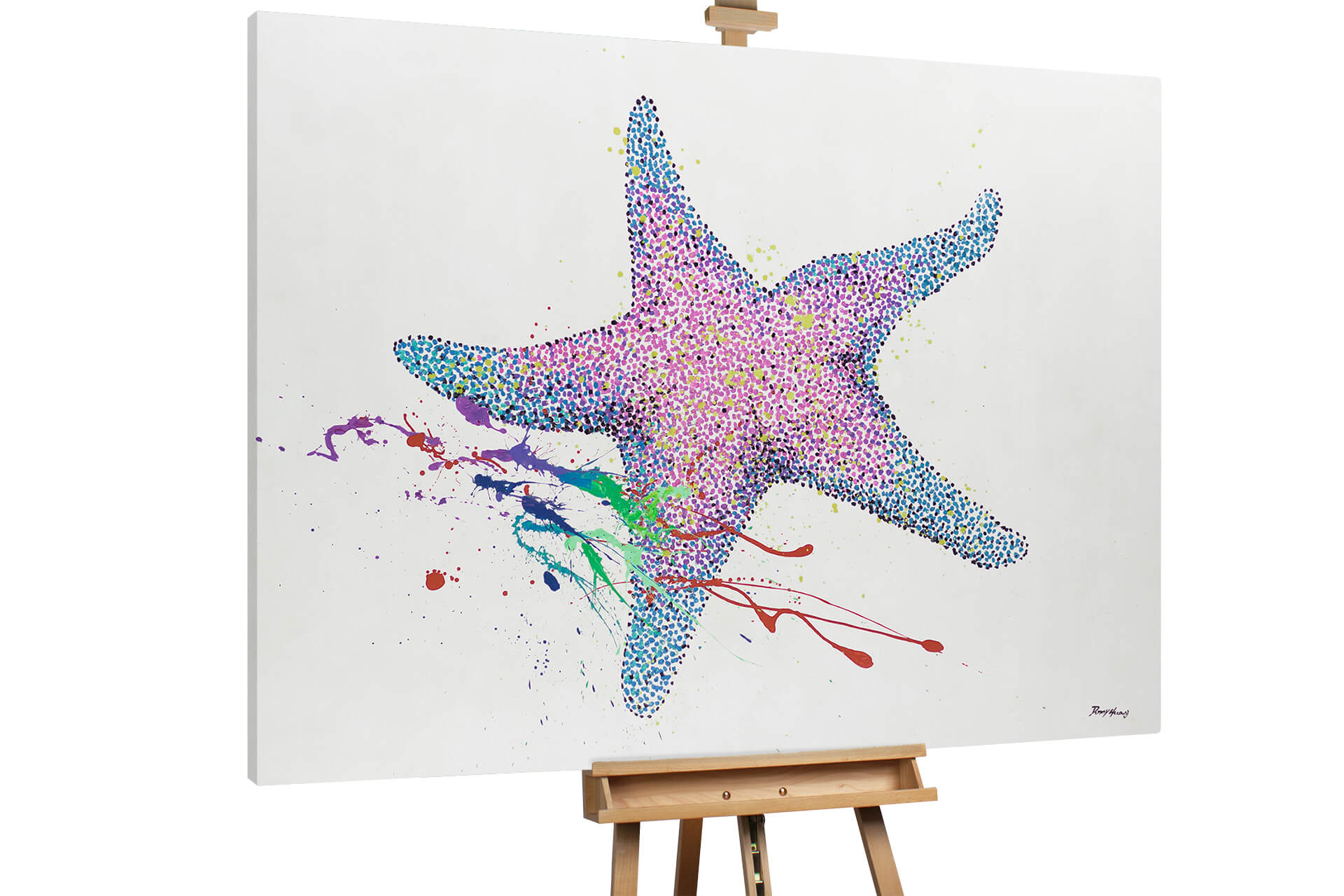 Olieverf schilderij 'Galaxy Starfish' bestellen | KunstLoft