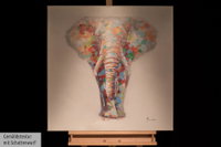 Handgemaltest Gemälde Elefant in Bunt kaufen | KUNSTLOFT