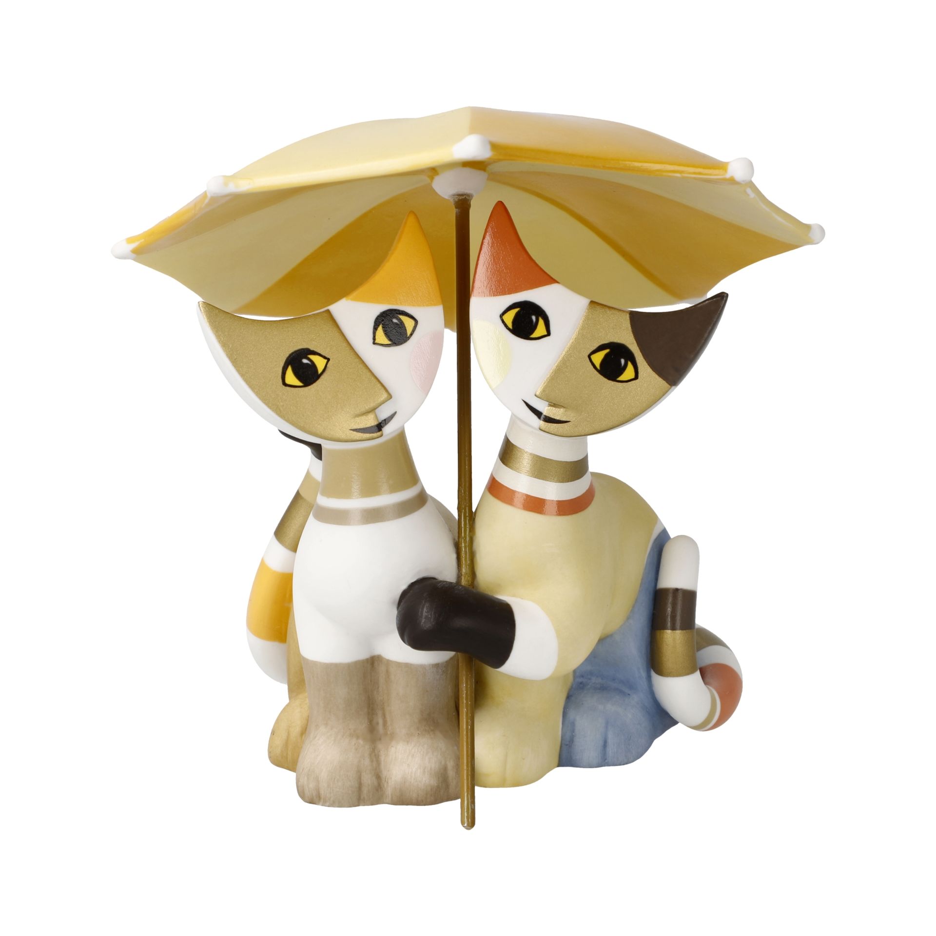 Order porcelain figure 'Cats Under Umbrella' | KUNSTLOFT