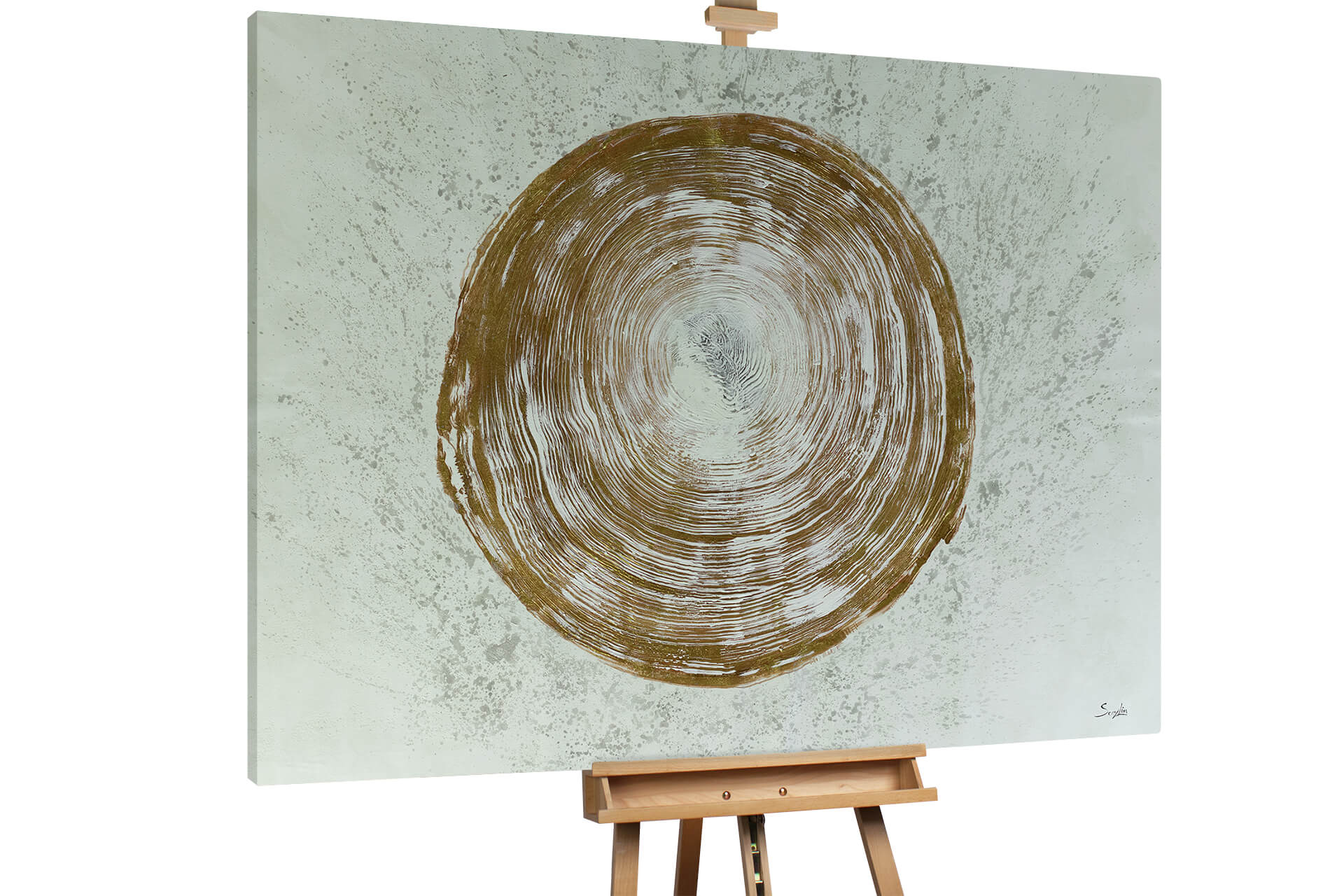 Купете маслена картина 'Golden Tree Trunk' | KunstLoft