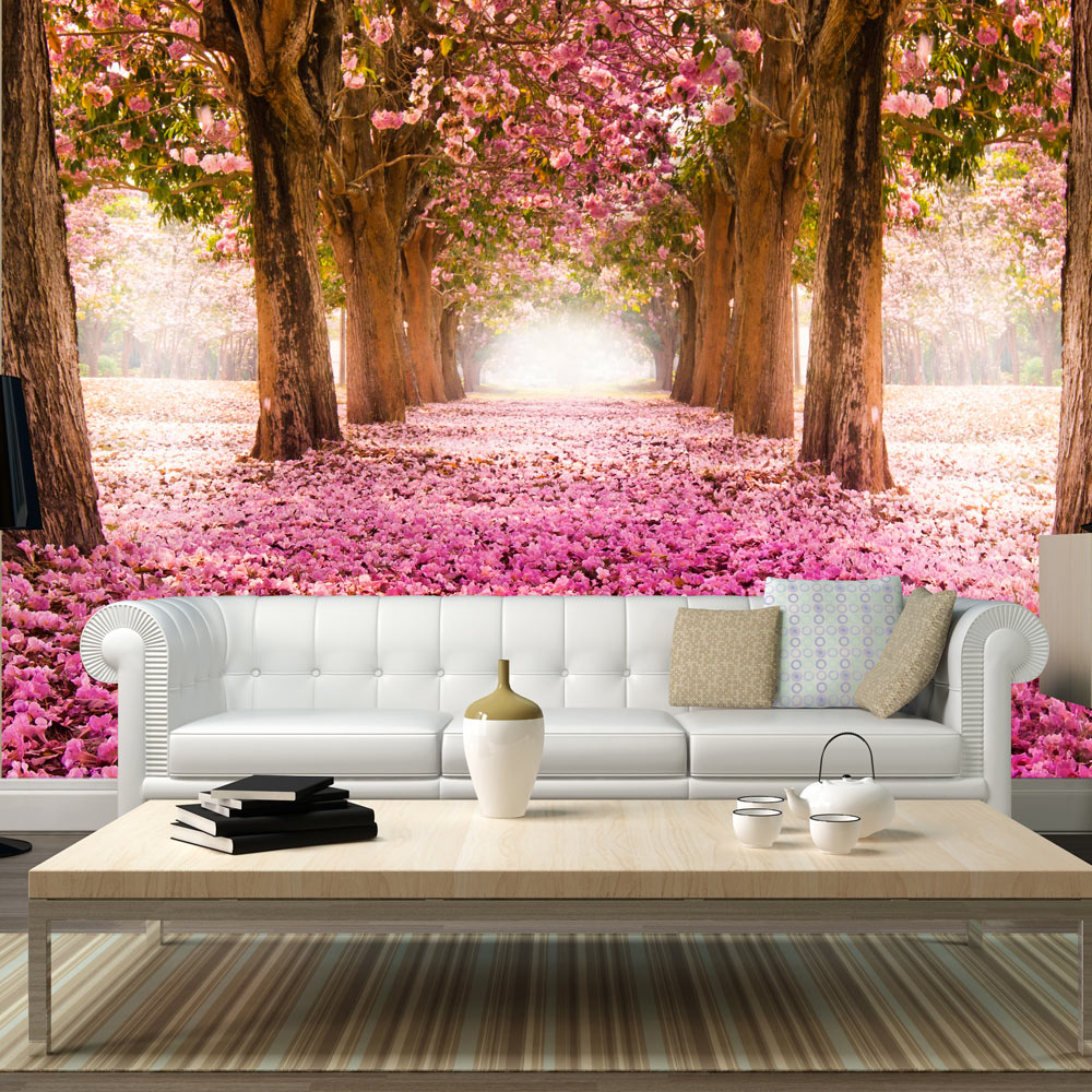 Buy modern wallpaper 'Pink grove' | KUNSTLOFT