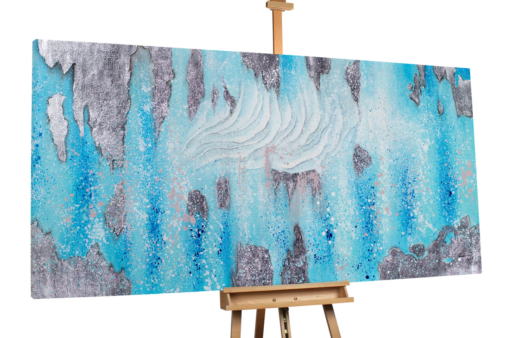 Abstrakt XXL Öl-Bild Blau Weiß Meer kaufen | KUNSTLOFT