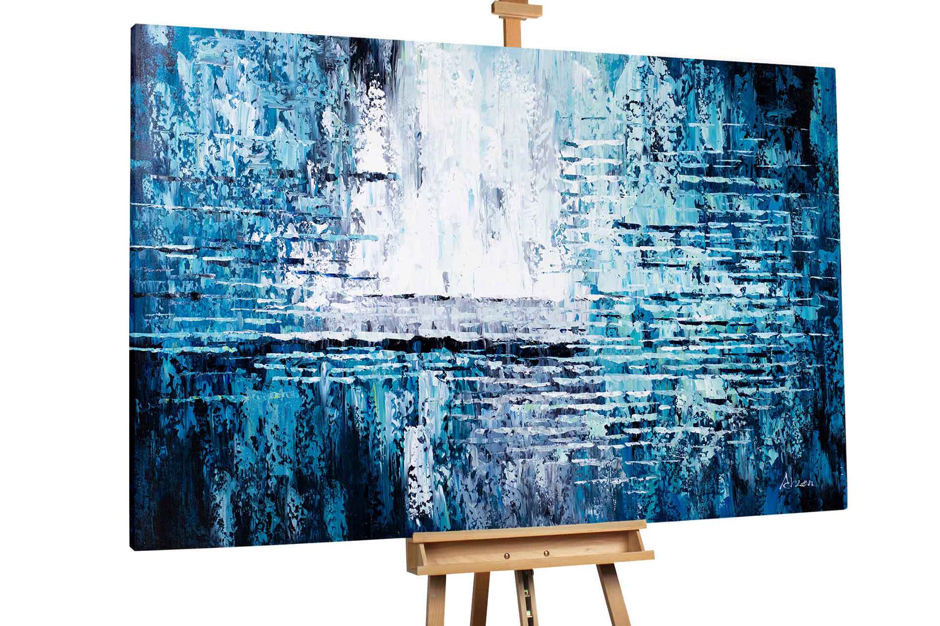 XXL oil painting abstract waterfall | KunstLoft
