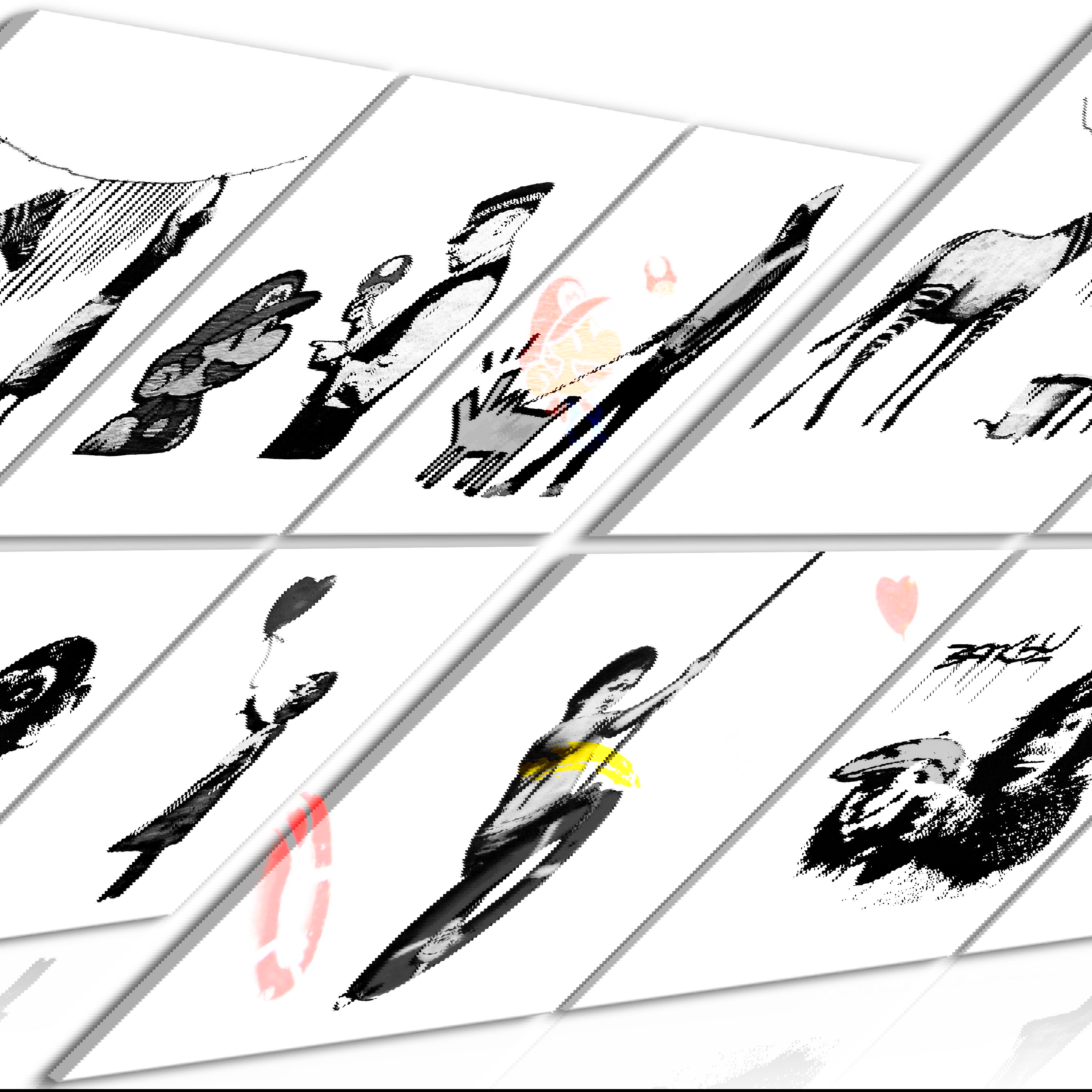 Acheter impression sur toile 'Banksy Style (6 Parts)' | KunstLoft