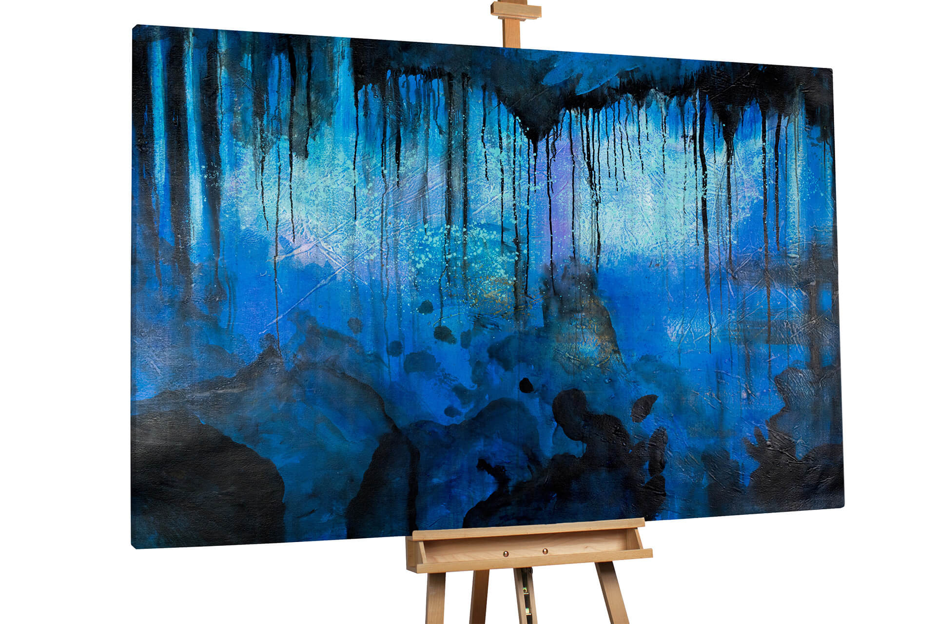 XXL-Öl Bild Blau Schwarz abstrakt kaufen | KUNSTLOFT